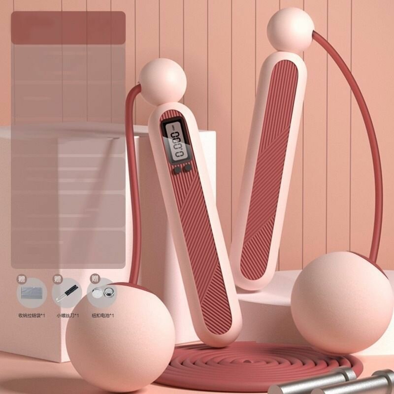 Счетная скакалка для вступительного экзамена в среднюю школу с веревкой и без веревки 2-в-1 для домашних упражнений, умная скакалка из стальной проволоки для вступительного экзамена в среднюю школу