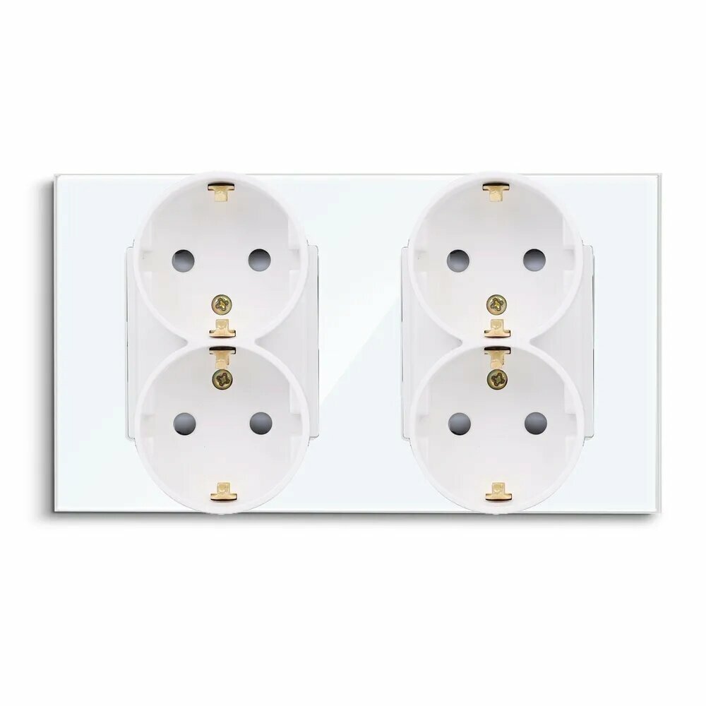 Двойные настенные розетки ЕС двойной штекер 16A стеклянная панель2 поста