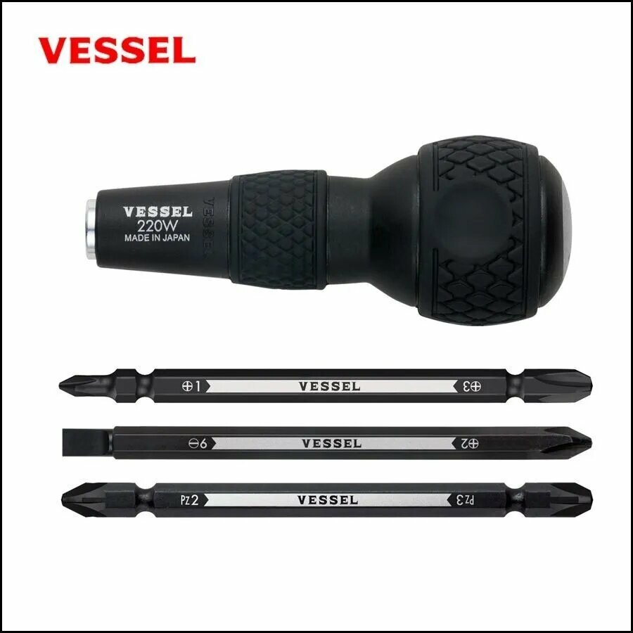 Эксклюзивный комбинированный набор VESSEL 6 в 1 с магнитными двухсторонними битами, модель 220W3 для семьи и профессионалов