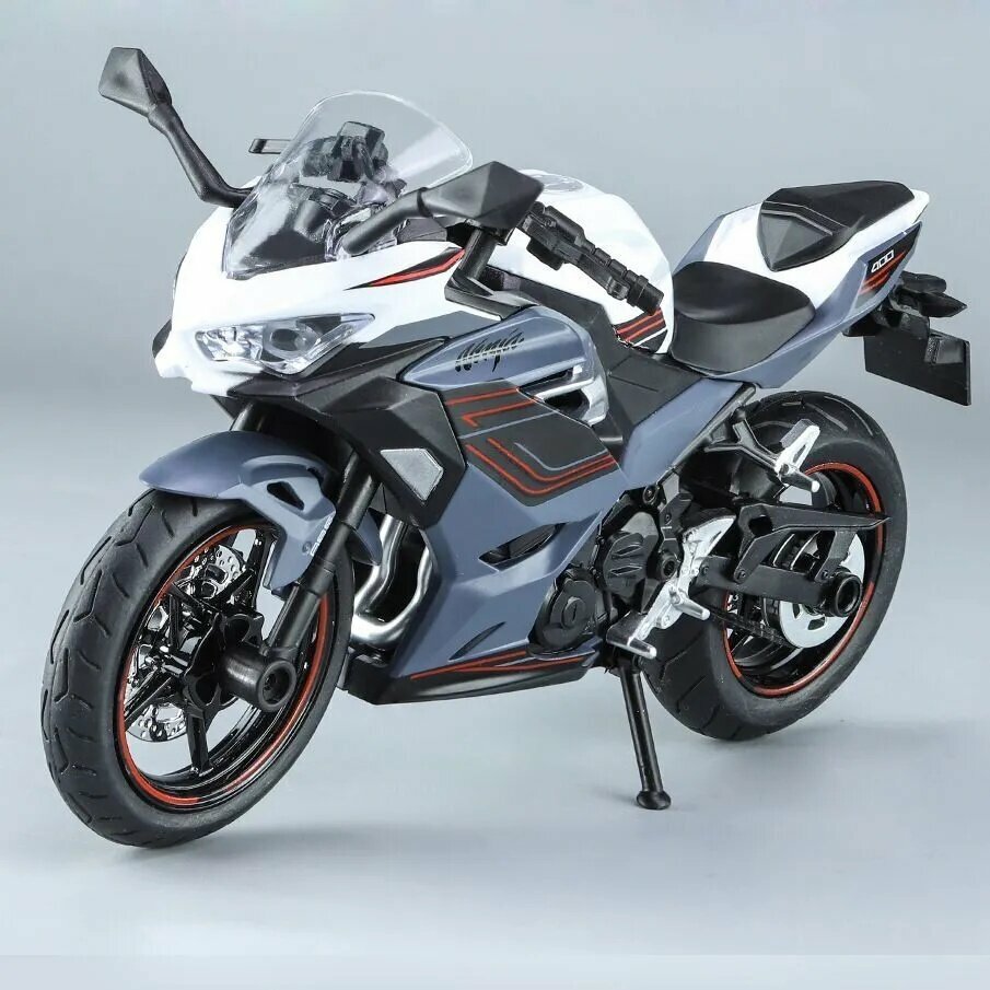 Машинка металлическая Kawasaki Ninja 400 (1:12)световыми и звуковыми эффектами