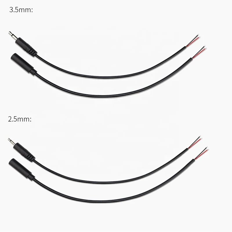 TAIBAIJIA Черный моно аудиокабель 2,5 мм / 3,5 мм 25 см 2.5mm, Male