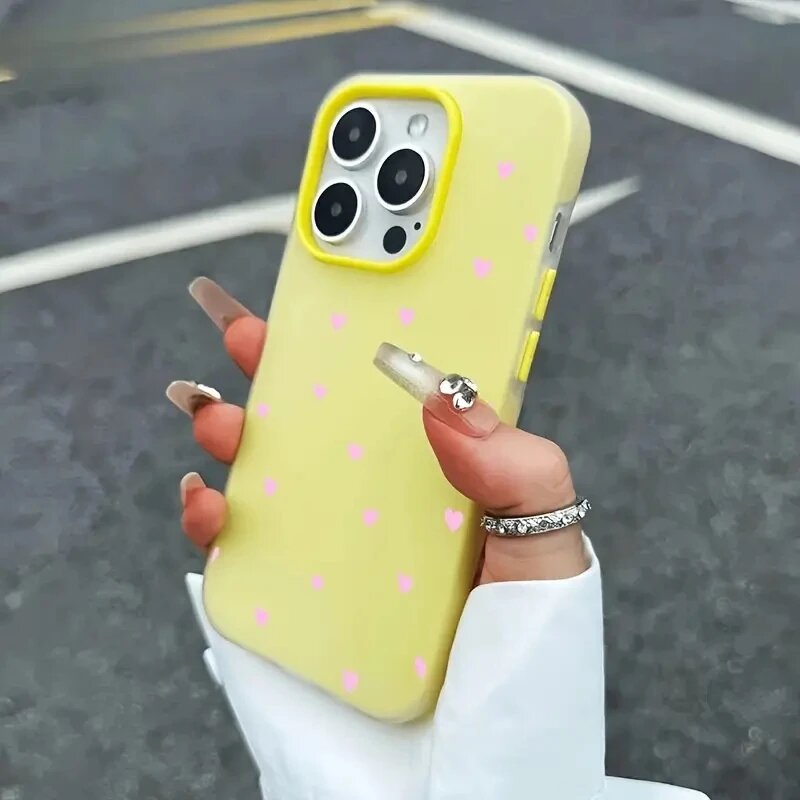 Маленький чехол для телефона Fresh Pink Heart Jelly Color для iPhone 17, 16, 11, 12, 13, 14, 15 Pro Max Air, чехлы для iPhone 16, 15, 14 Plus, чехол