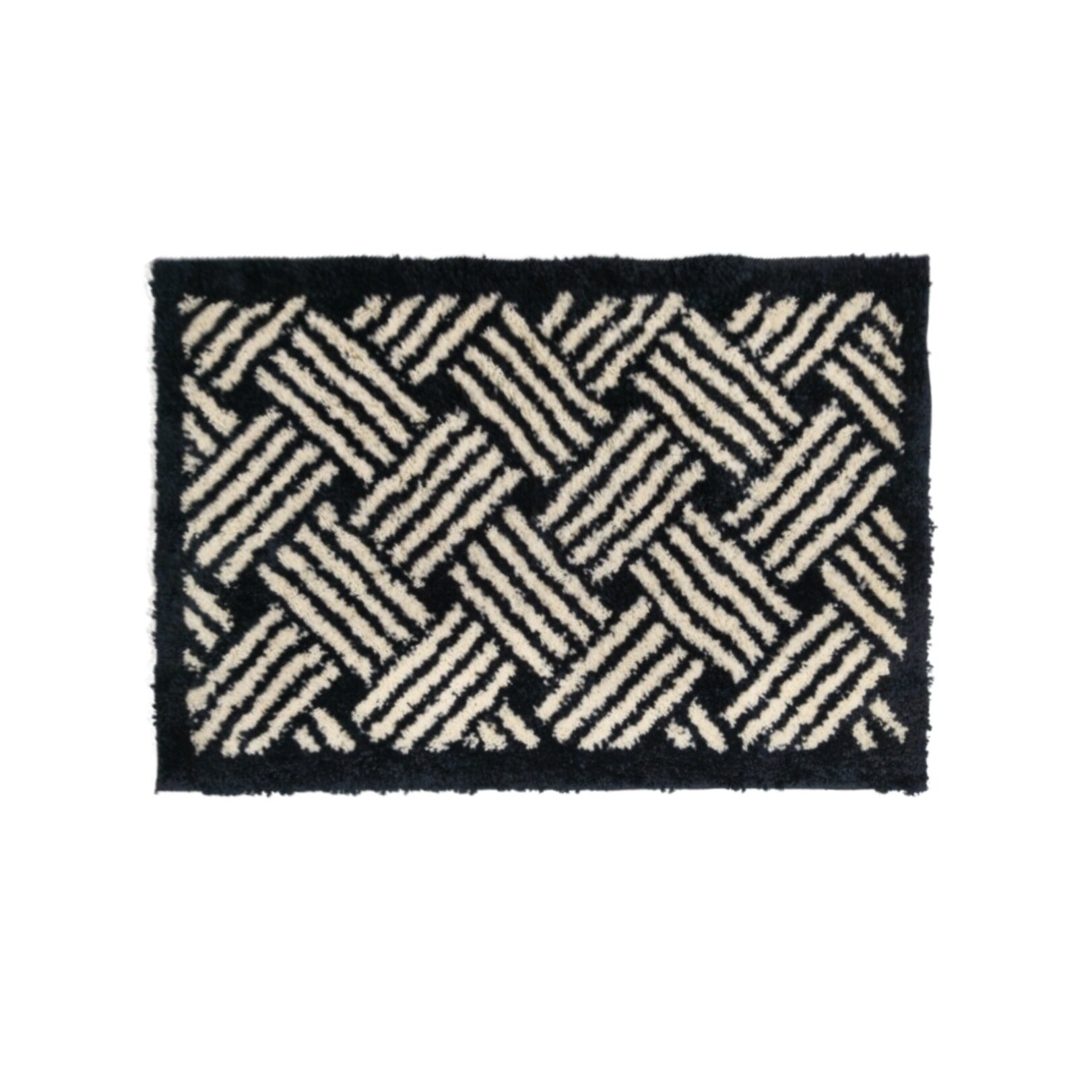 Простой черно-белый полосатый коврик для ванной комнаты с бархатным покрытием, утолщенный впитывающий коврик для ног, нескользящий коврик для ванной.