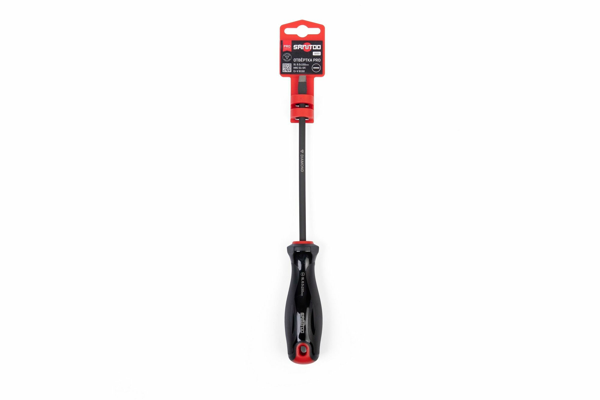 Отвертка Sanitoo PRO Diamond SL6.0x150 мм, с алмазным покрытием 3203
