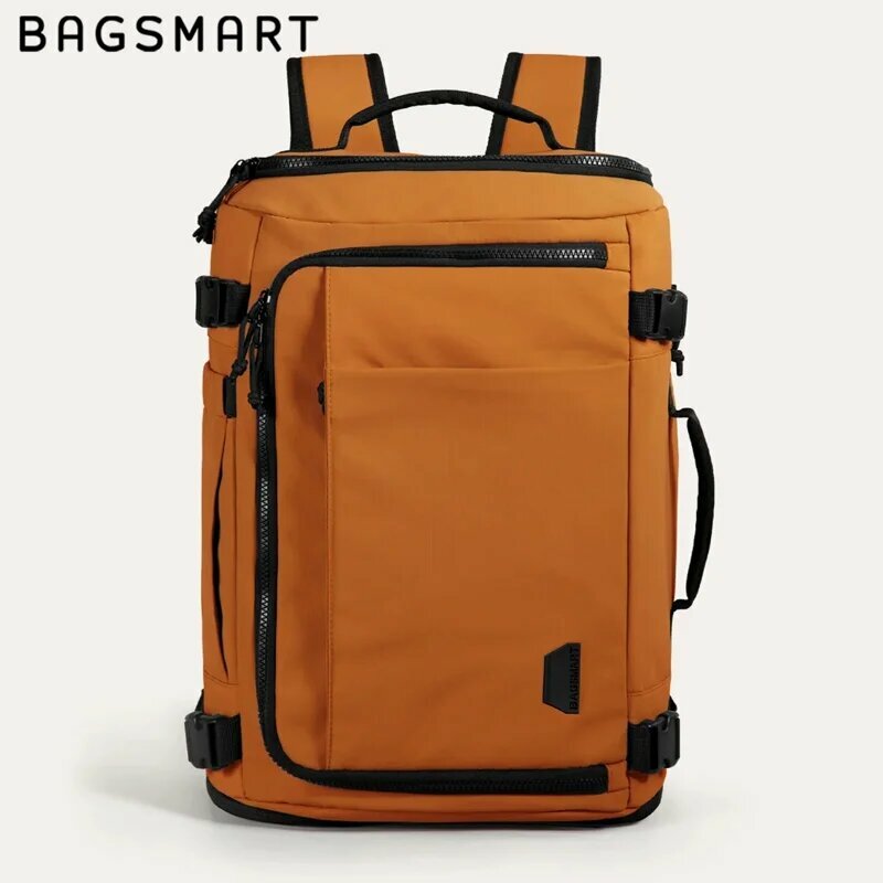 BAGSMART мужской рюкзак для сумки для кабины, чемодан большой емкости, UNEXTENDED(28L), Оранжевый