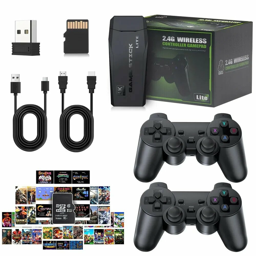 Игровая приставка ретро консоль для телевизора Game Stick 64Gb, 20000 игр.