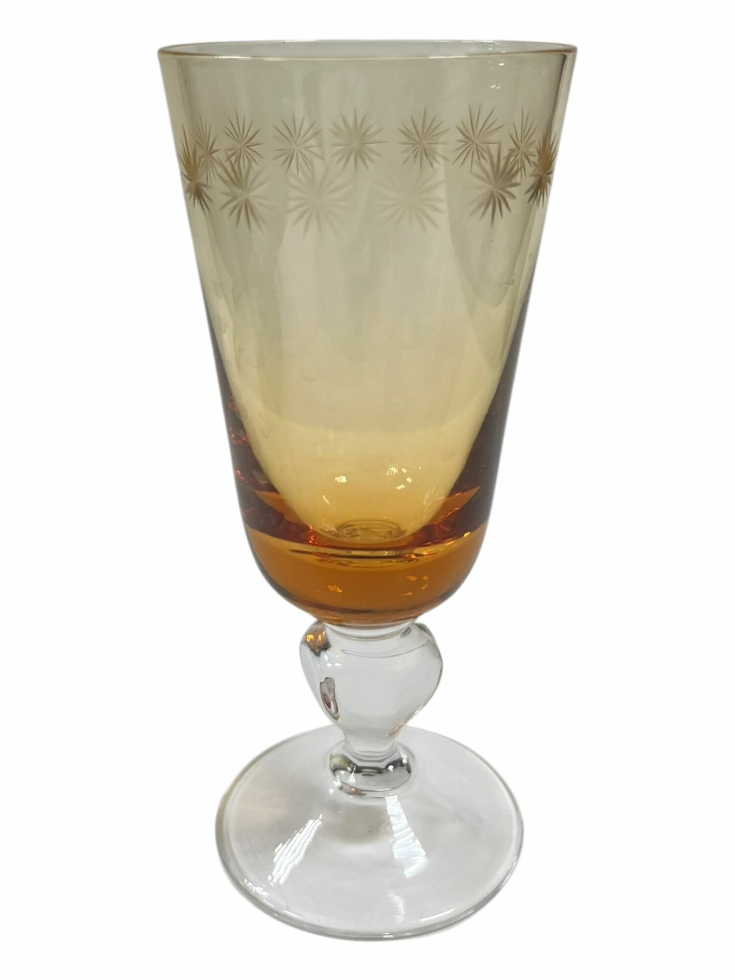 Советский винтажный бокал фужер чешский, Богемия, времен СССР