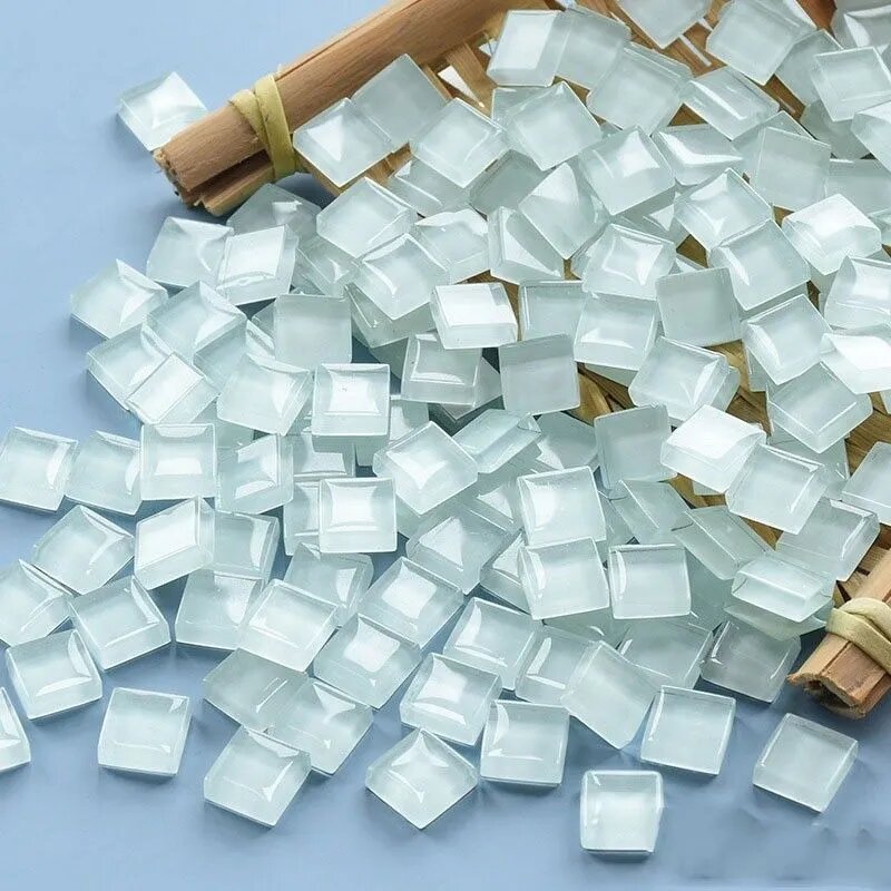 Стеклянная мозаика Белый 10х10х4мм, Сделай сам Наборы для самостоятельного изготовления