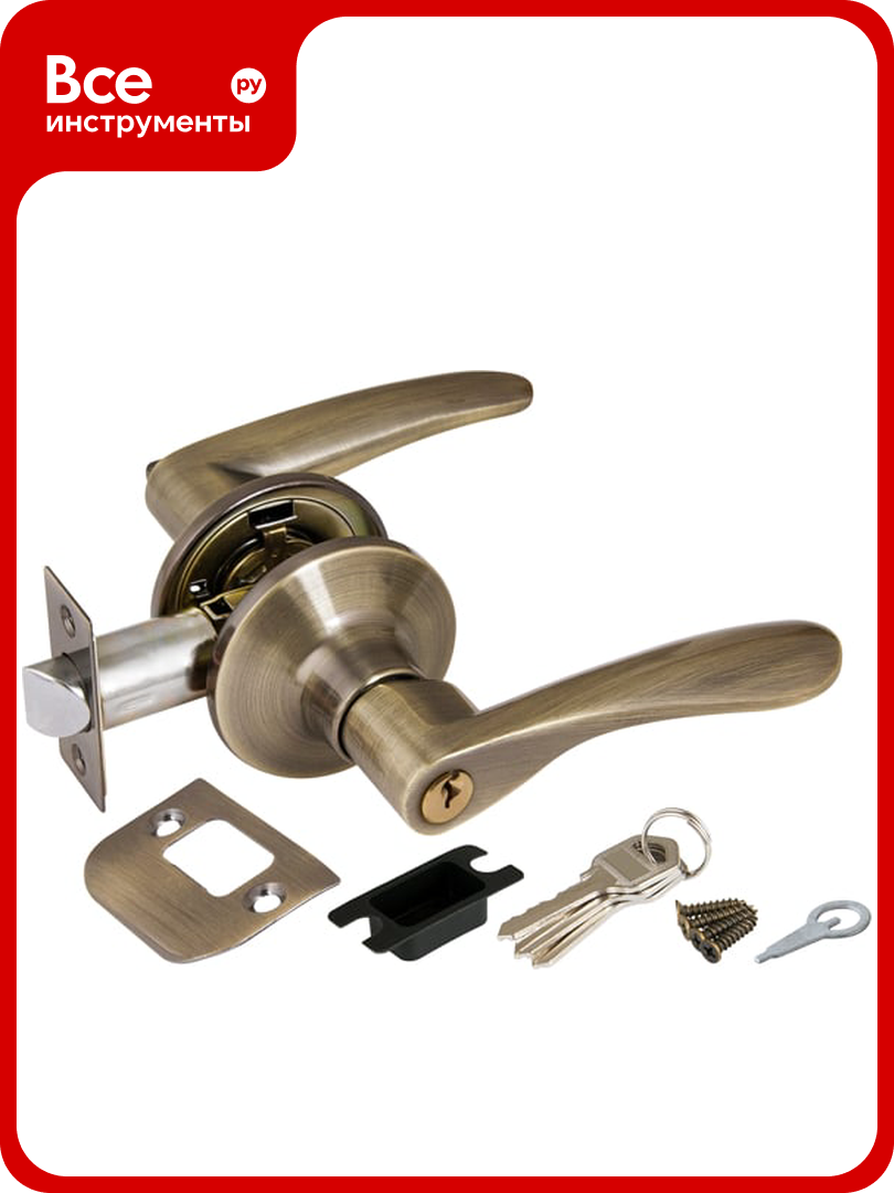 Ручка защелка Ajax 6010 AB-E (ключ/фиксатор) бронза 44439