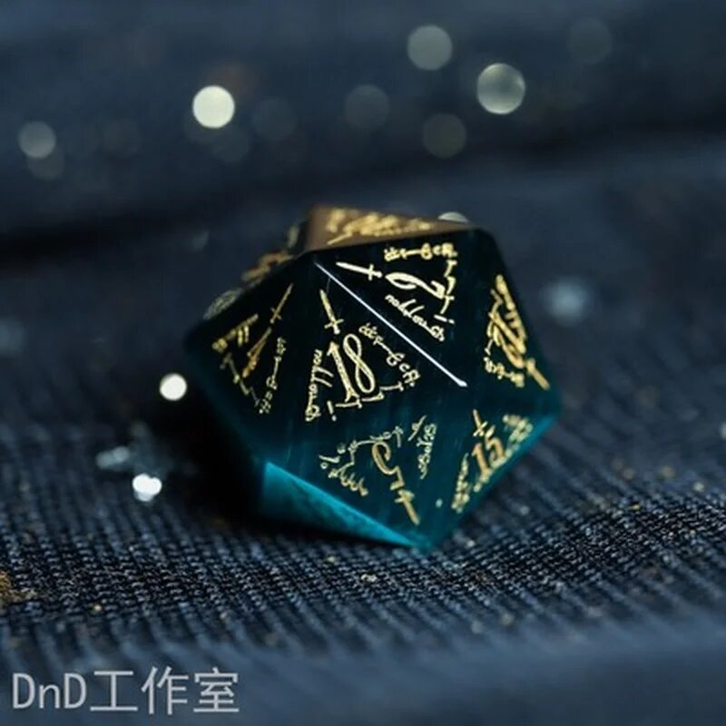 Камни для игр D20 из камня SHILAY Изумрудный, Dark green