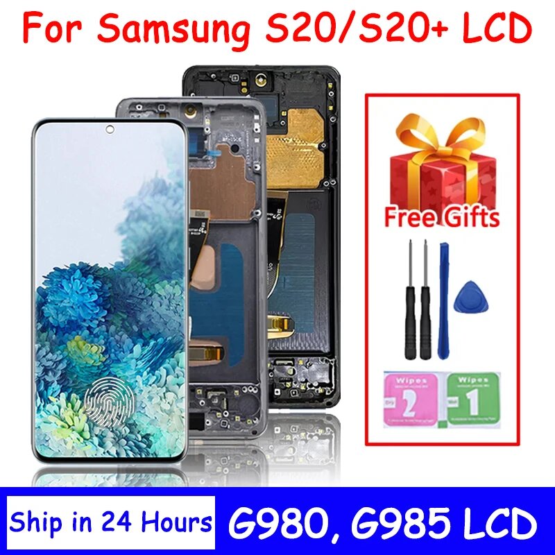 AMOLED для Samsung S20 4G ЖК-дисплей G980F Дигитайзер сенсорного экрана для S20 4G Black Frame