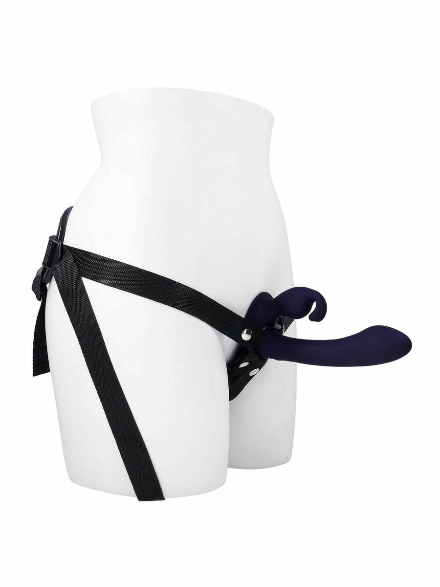 Evolved страпон с двусторонней вибрацией кролик 5 лет гарантии с пультом Giving Vibes США 14,6 см