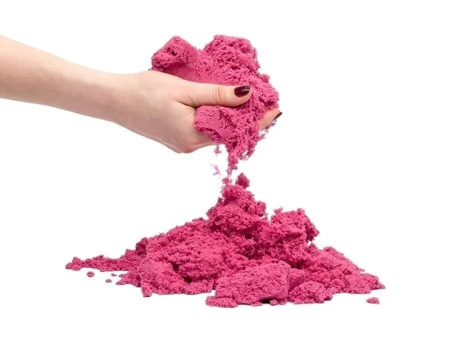 Песок для лепки кинетический Moving Sand, 1 кг, розовый + 2 набора фигурок в подарок