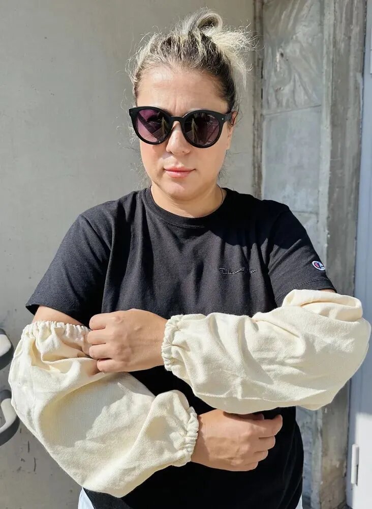 Нарукавники х/б белые, 1 пара