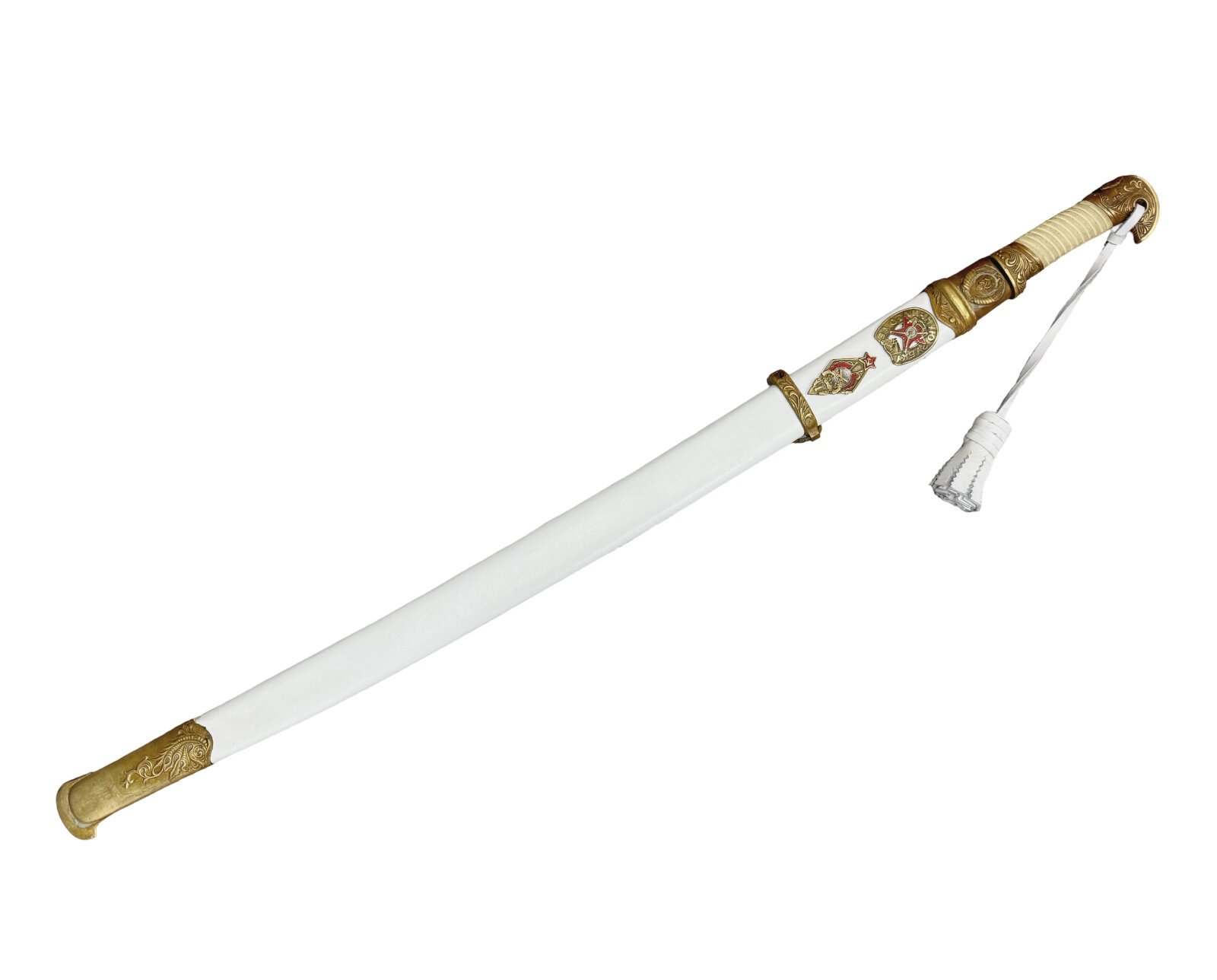 Шашка наградная обр. 30-х г. РККА с орденом Красного Знамени, белая, состаренная