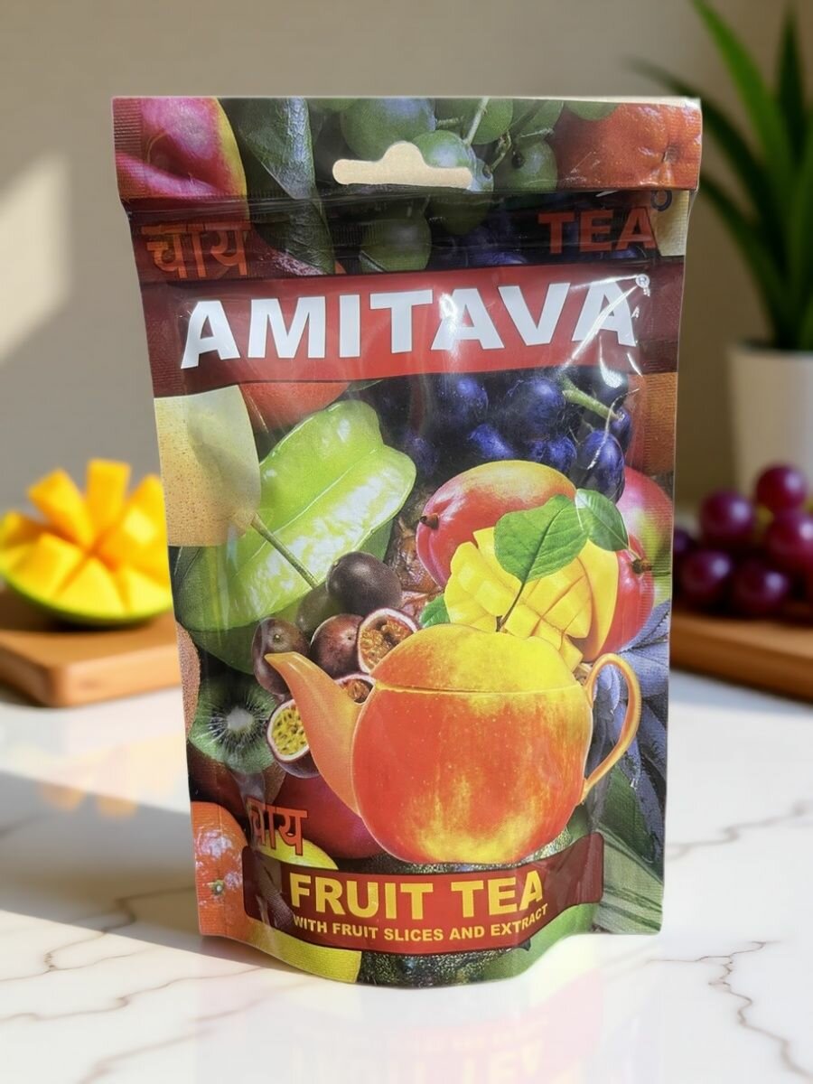 Чай Amitava "Восточные фрукты", черный, листовой, 100г, Индия