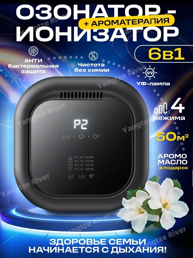 Озонатор Озонатор, очиститель воздуха для дома, ионизатор, обеззараживатель с уф лампой, с ароматизатором, для автомобиля, настенный(перезаряжаемая модель)