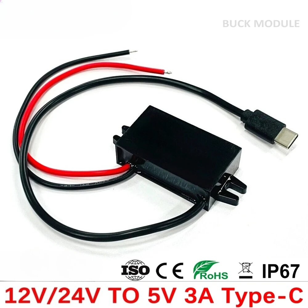 Конвертер Waohei DC/DC 12-24В в 5В 3А Type-C 15W