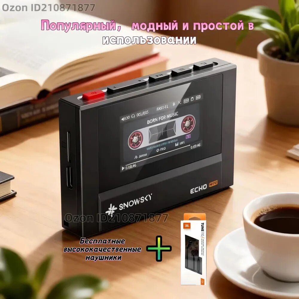 FiiO Snowsky ECHO MINI MP3-плеер 8 ГБ с FM-радио и 1100 мАч аккумулятором, черный, поддержка видео