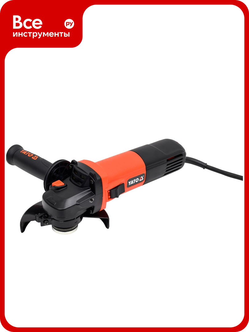 Углошлифовальная машина с регулировкой оборотов YATO 1100 Вт, для шлифования и резки стали