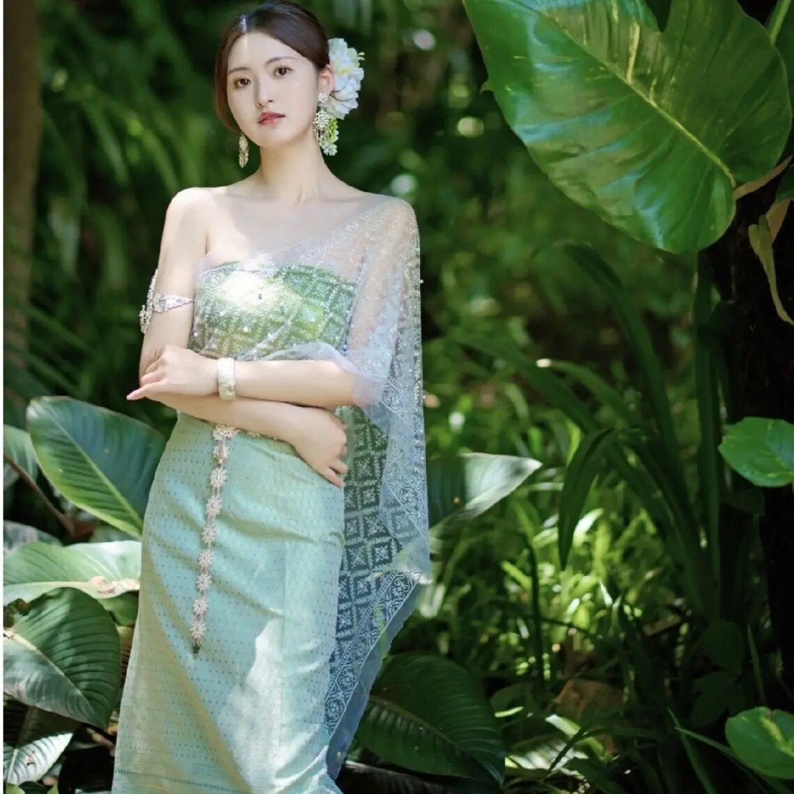 Таиланд Мьянма женская одежда Дай Тай этнический костюм производительность танцевальный национальный костюм платье в тайском стиле