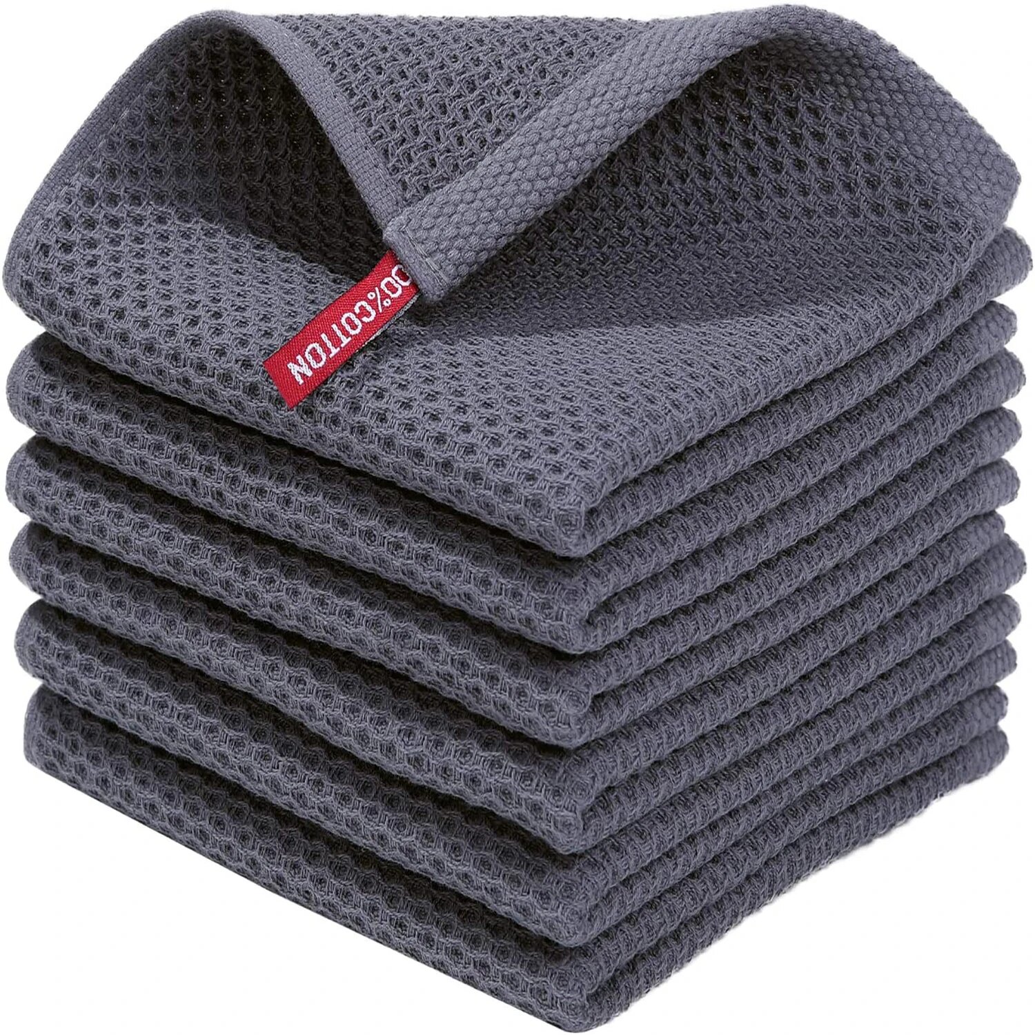 Серые кухонные полотенца Honeycomb 30x30 см, 6 шт