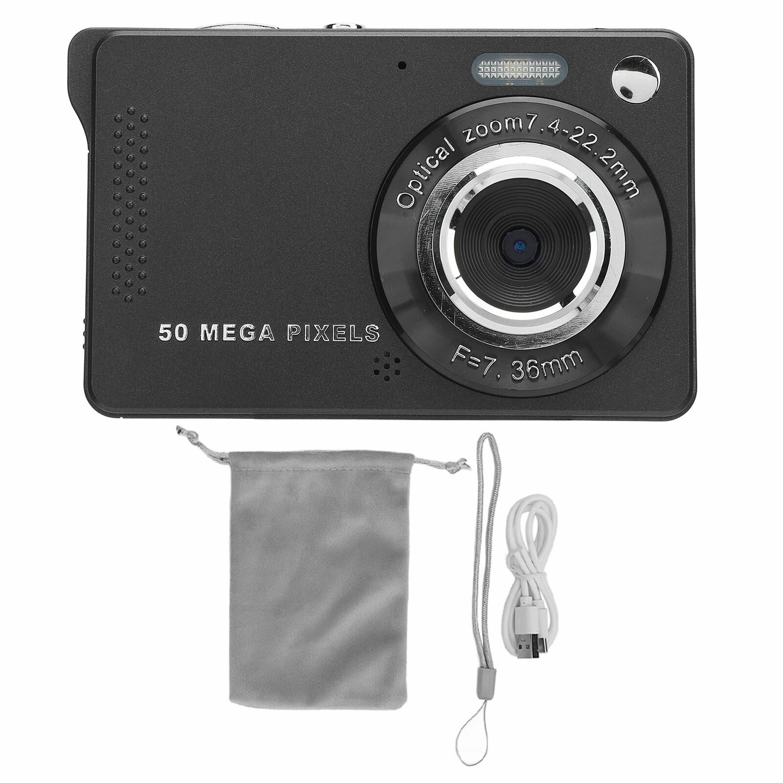 Цифровая камера 2,8-дюймовый цветной IPS-экран 1080P 50MP 16-кратный зум заполняющая подсветка встроенный микрофон перезаряжаемая 800 мАч портативная камера для путешествий без карты памяти