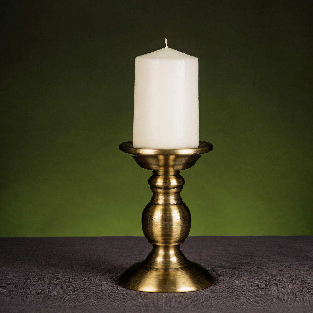 Подсвечник металлический Taro 15,5 х 10,5 х 10,5 см, бронзовый