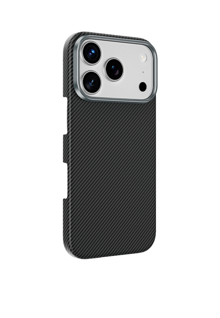 Чехол iPhone 17 Pro KEEPHONE KEVILAR SWEDEN MagSafe Карбон арамидное волокно 1500D, 38 шт. магнитов N52-10Н - Синий