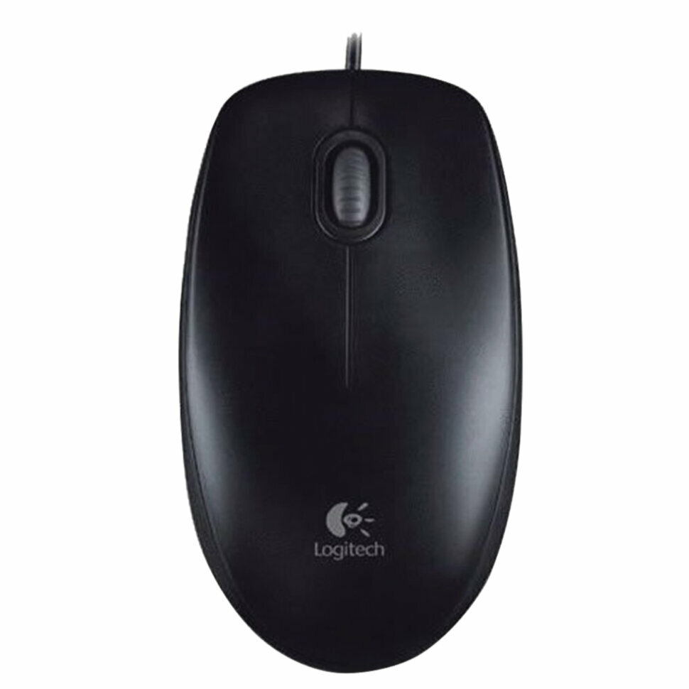 Мышь проводная LOGITECH B100, USB, 2 кнопки + 1 колесо-кнопка, оптическая, черная, 511461