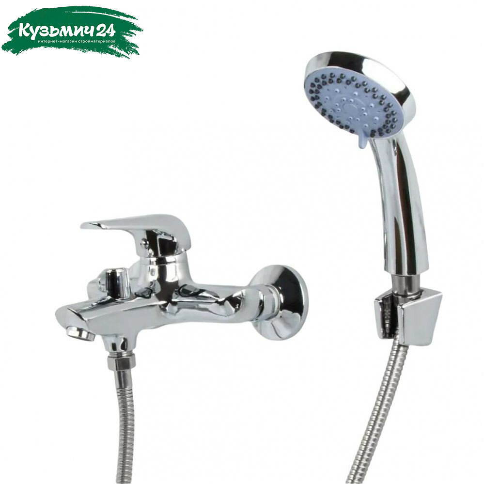 Смеситель для ванны Econoce EC0281 картридж D35-A, с душевым гарнитуром, однорычажный, цинк, цвет хром, 1 шт