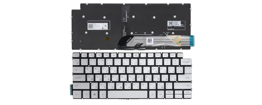 Клавиатура для ноутбука Dell Vostro 3400, 3401, Inspiron 7391, 5405, 5402, серебристая, без рамки, с
