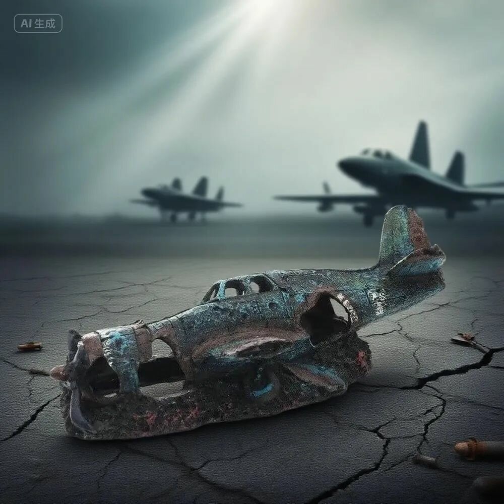 Декор для аквариума, корабль декорация в аквариум, GC0814_ Обломки самолета,22.5*9.5*7.5cm