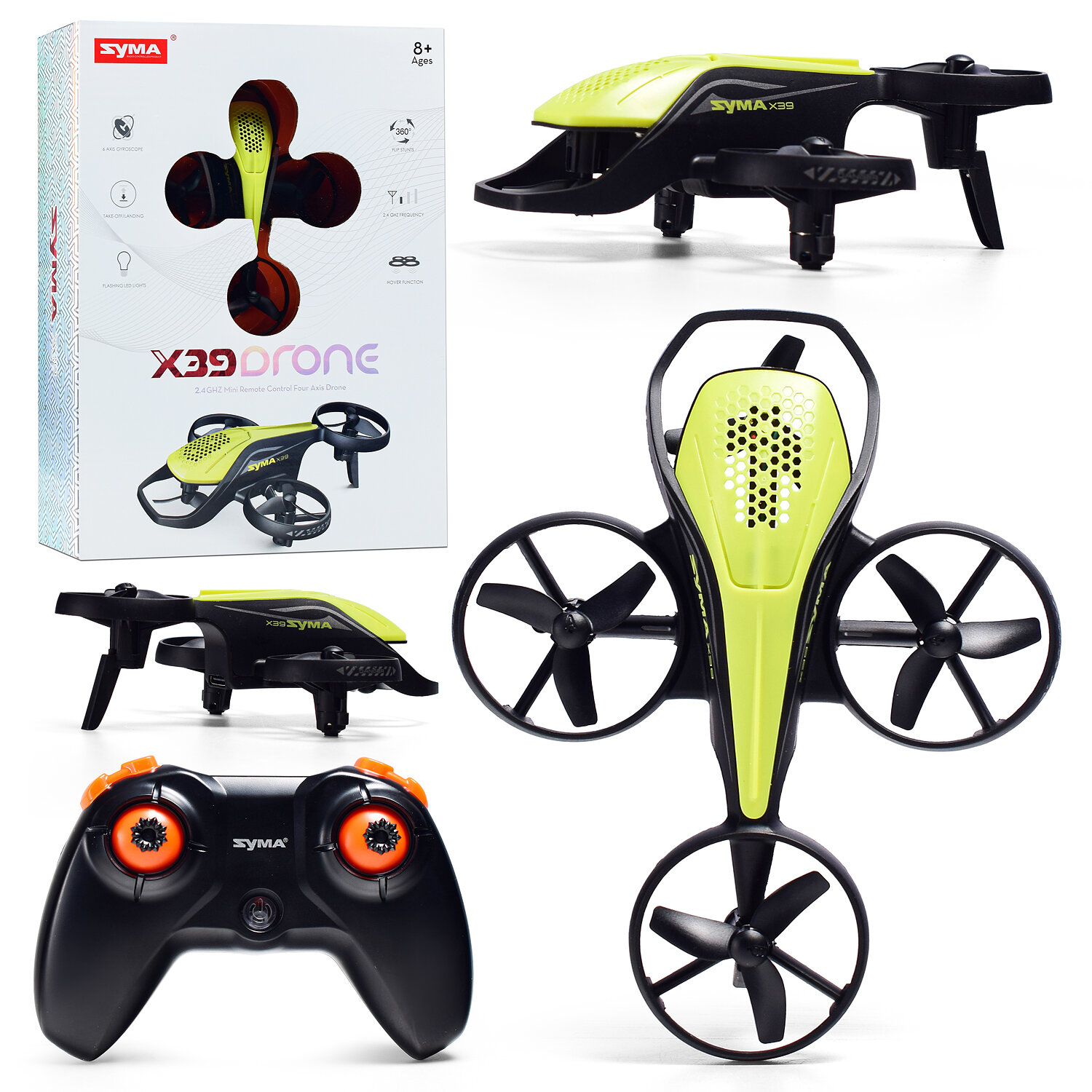 Квадрокоптер на радиоуправлении X39 "Ястреб", 27 MHz, 12.4 x 10 x 4 см.