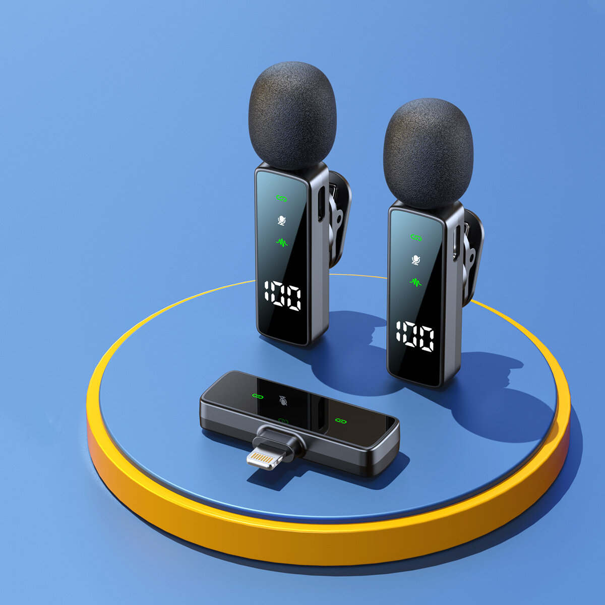 Цифровой дисплей, новый беспроводной лавальерный микрофон с магнитным креплением для съемки видео на улице, прямой трансляции, микрофон с шумоподавлением