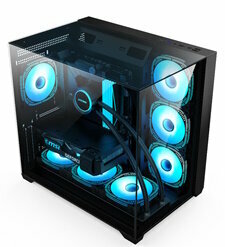 Корпус компьютерный BomBox АК-47 ARGB, Black, без БП, 4*ARGB fan