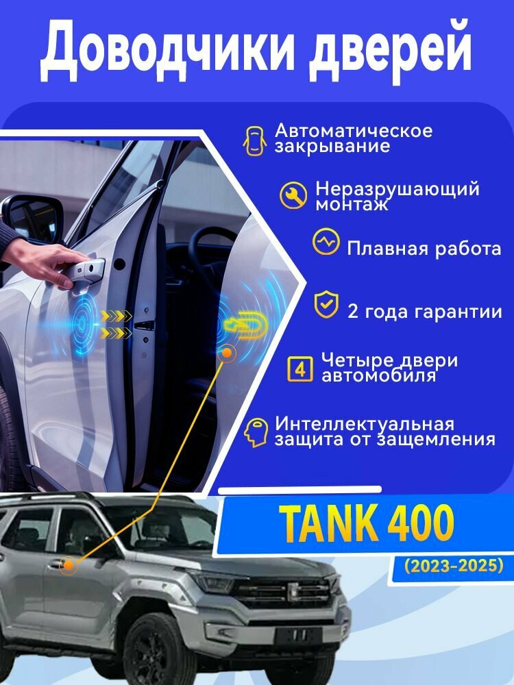 Доводчики дверей TANK 400 комплект на 4 двери 2024-2025 — набор для монтажа и замены дверных доводчиков, модель 400