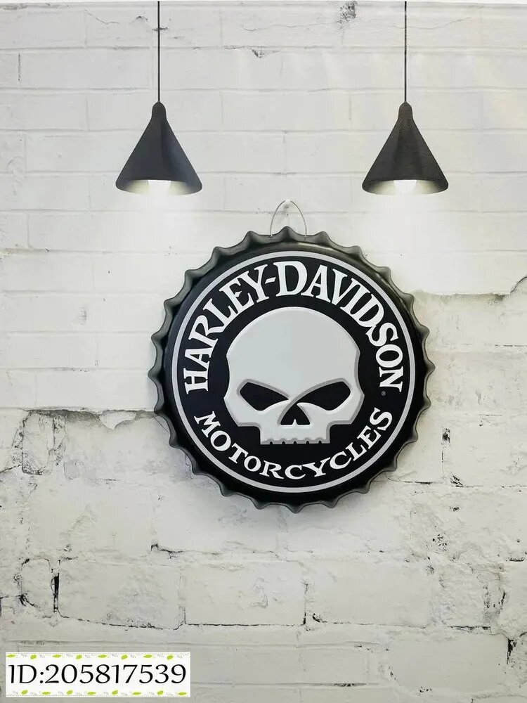 Декор на стену пробка пивная Harley-Davidson
