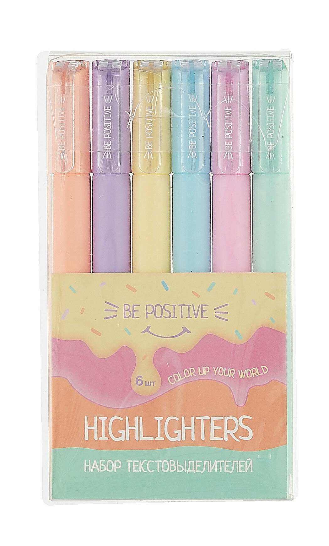 Текстовыделители Be positive, 6 цветов