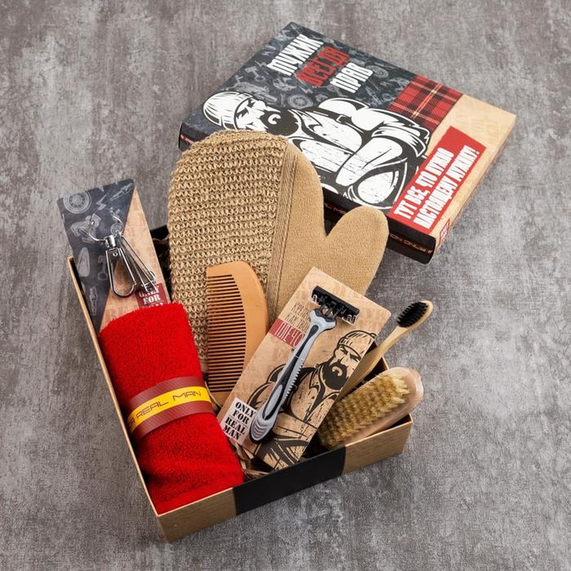 Набор подарочный Этель "Мужик всегда прав" полотенце и аксессуары