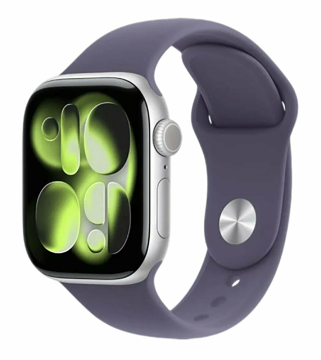 Умные часы Apple Watch Series 11 GPS 46mm Silver Aluminium Case with Purple Fog Sport Band - S/M