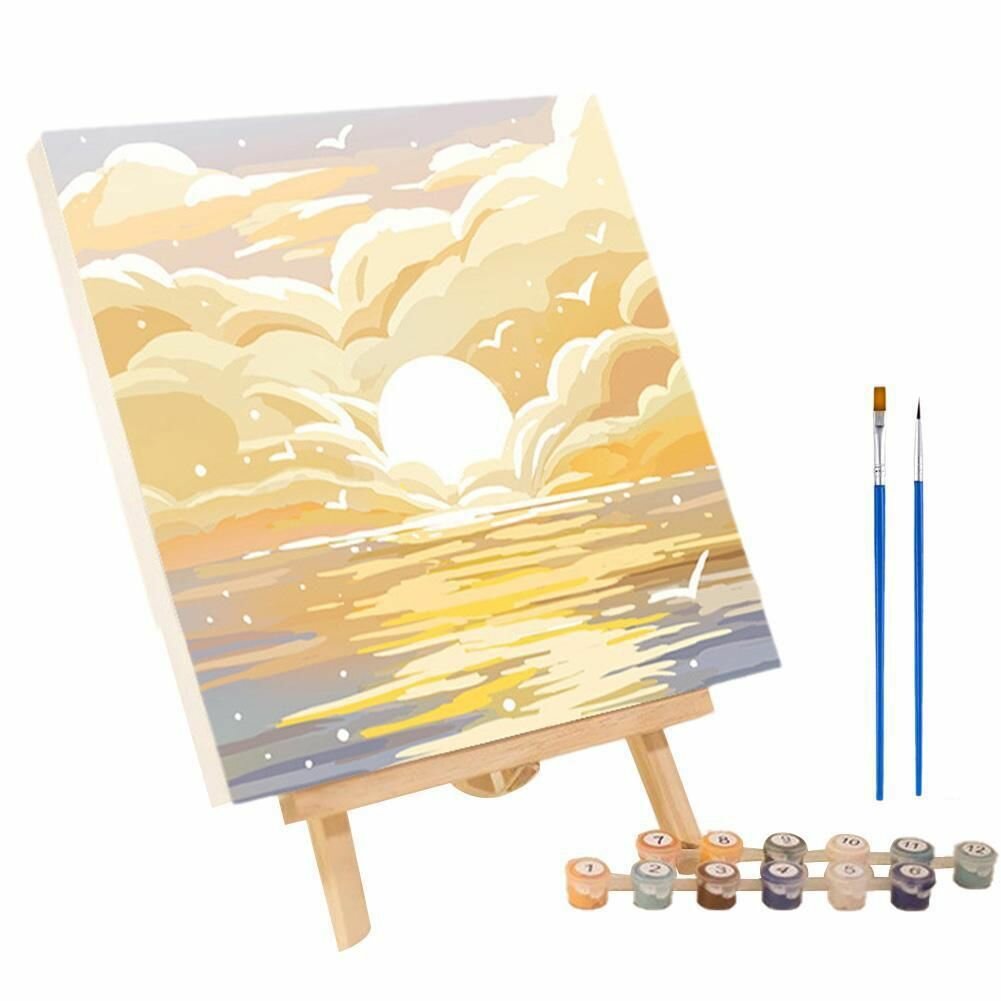 DIY Картина по номерам пейзаж 20х20/без рамки/Набор для цифровой живописи