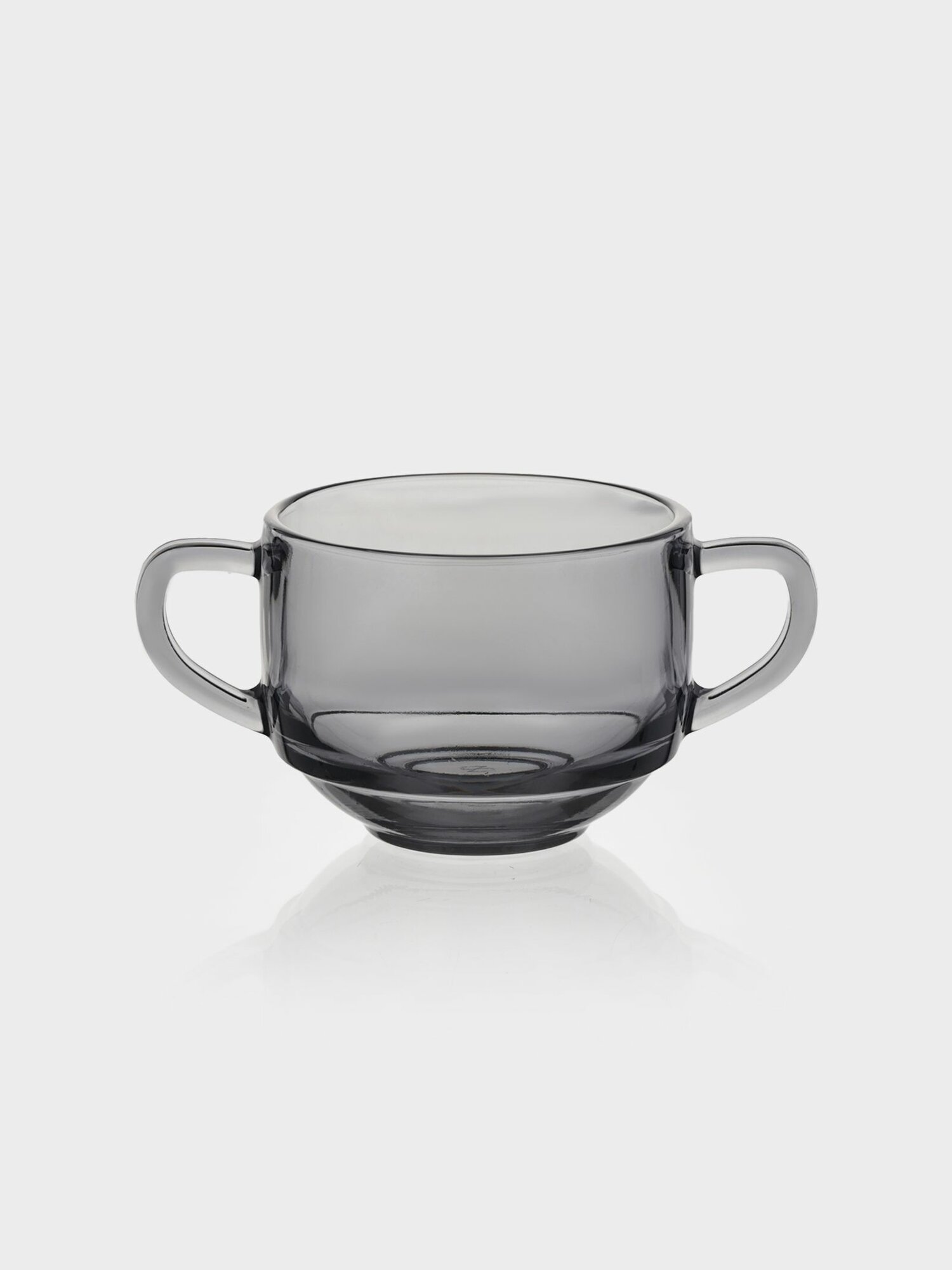 Бульонница Грей, 480 мл, стекло, с ручками, серая, 1 шт.