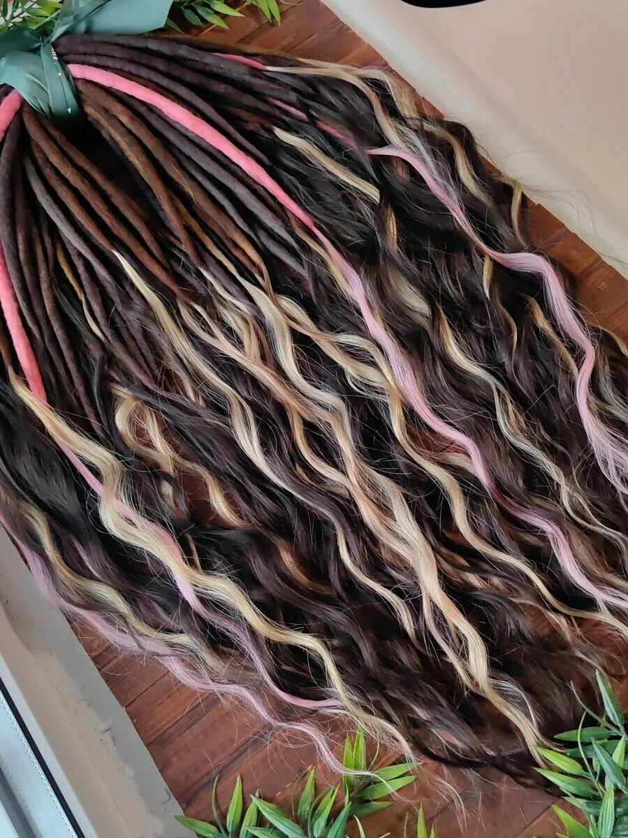 Войлочные дреды с термоволокном, 80см, ручная работа
