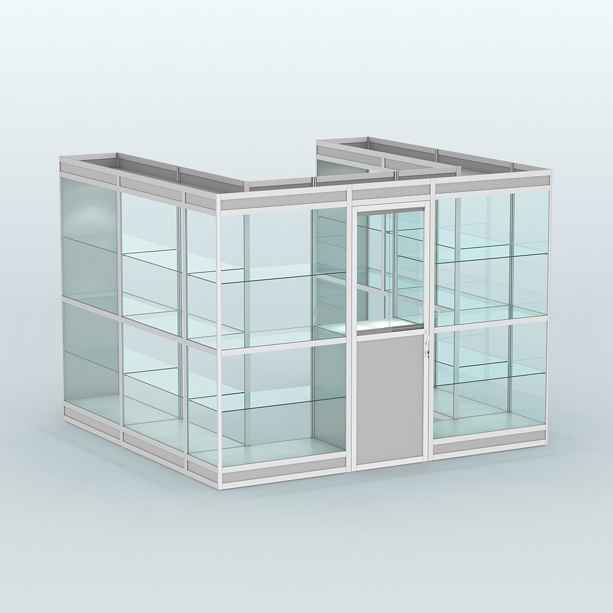 Павильон из профиля пристенный №5в (6,75 кв. м), Серый