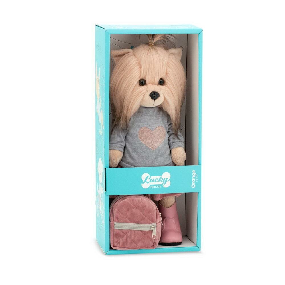 Мягкая игрушка Orange Toys "Собачка Lucky Yoyo", Городской стиль, с каркасом, 37 см, коробка 44 см