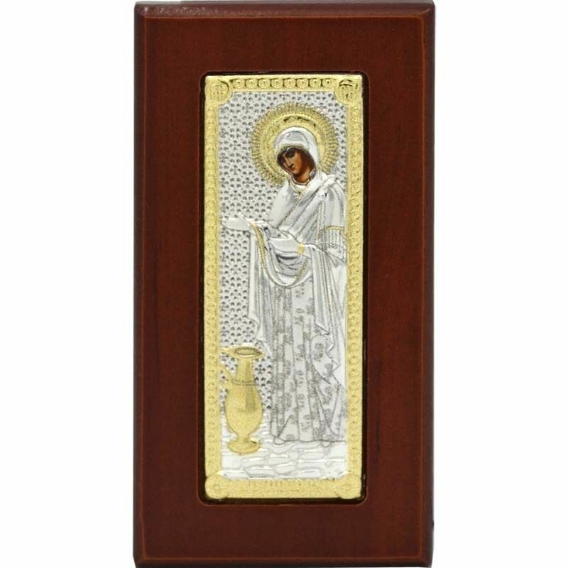 Геронтисса. Икона Божьей Матери в серебряном окладе. (5 х 9 см / С позолотой на серебряном окладе)