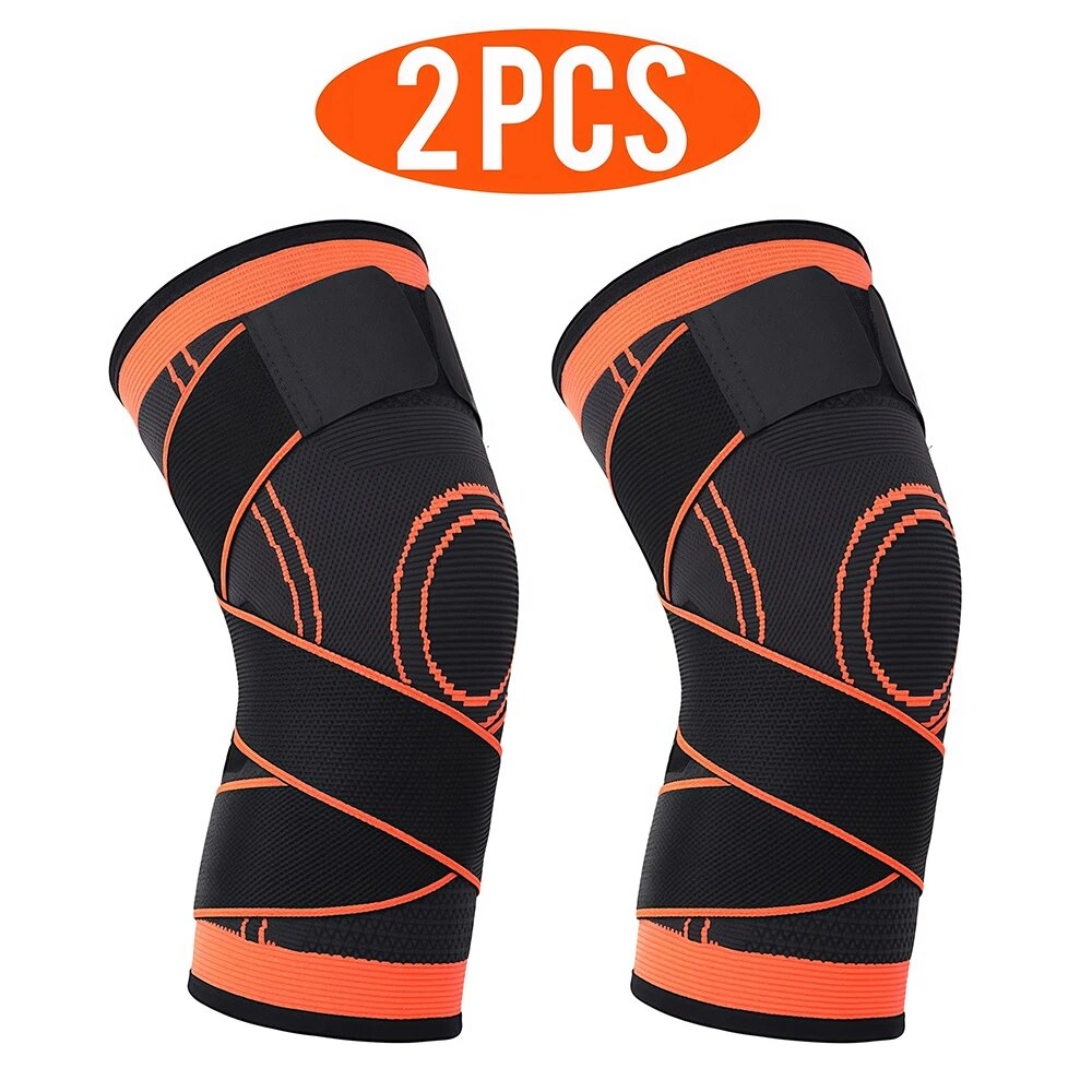 Спортивные компрессионные повязки на колени SPOSAFE Оранжевый, L, Orange-2PCS
