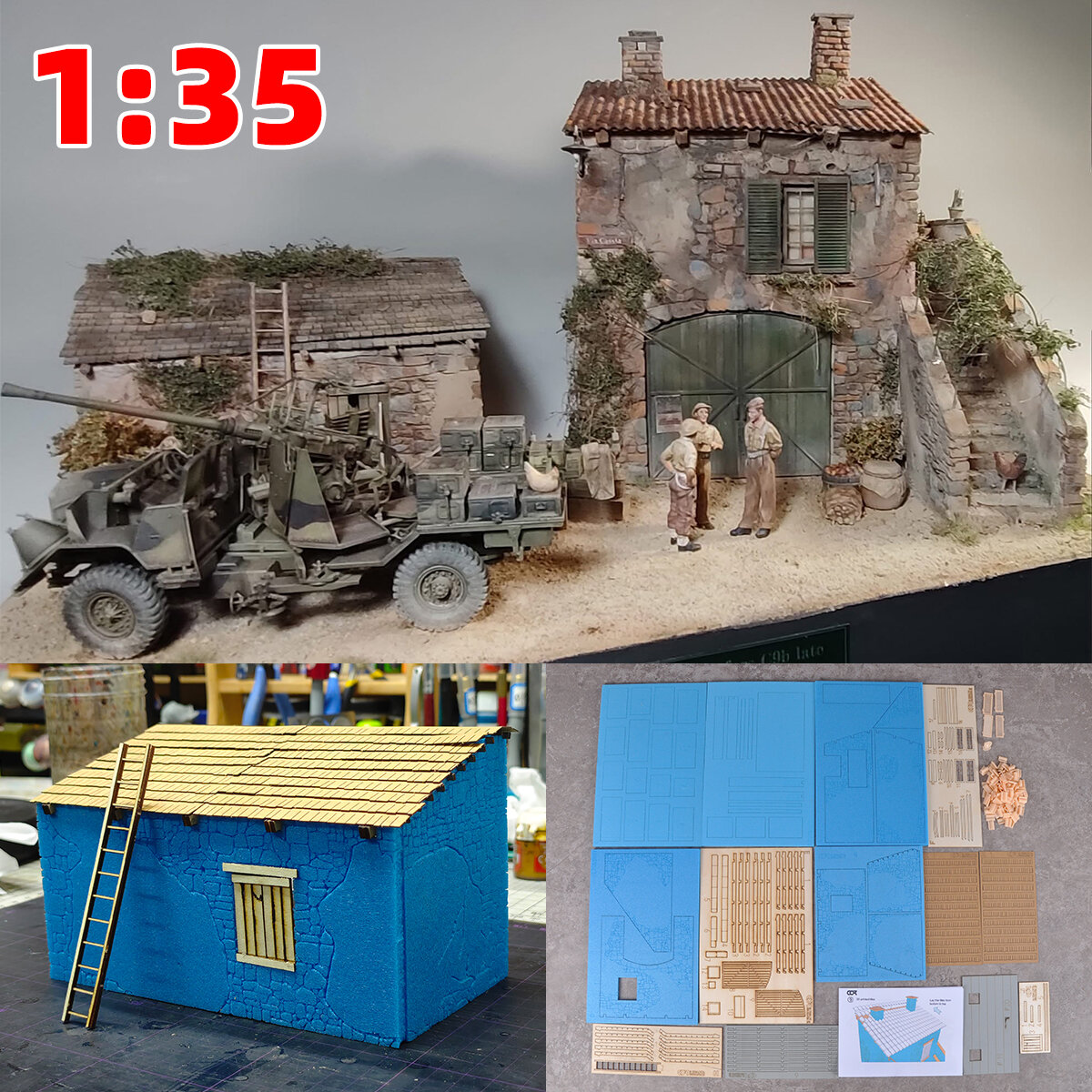 Cor 1/35 сборная модель дома диорама