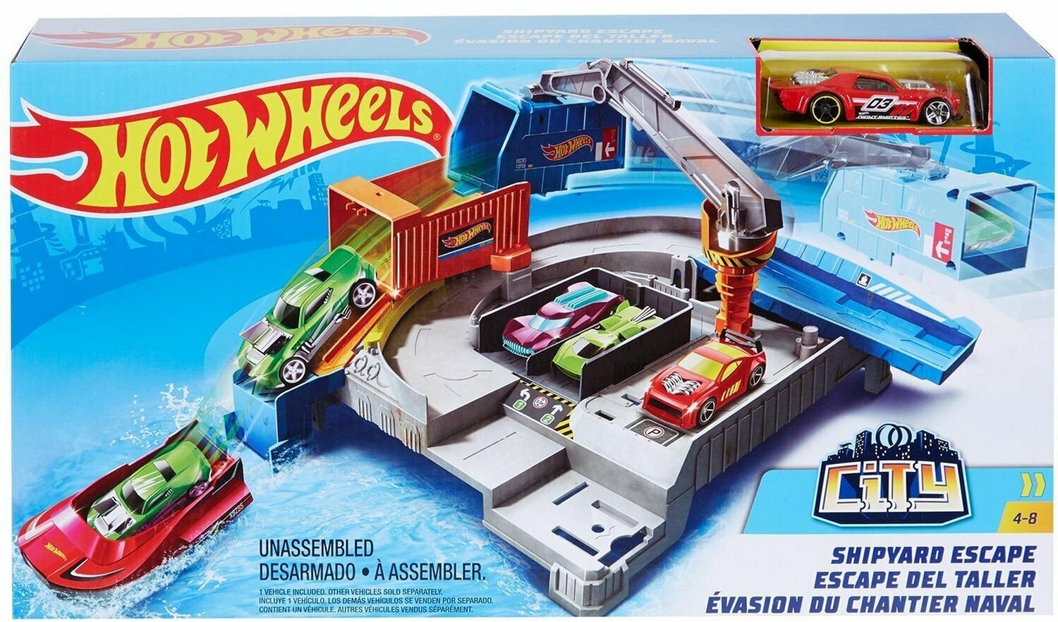 Набор игровой Hot Wheels Сити Побег с судостроительной верфи GGF90